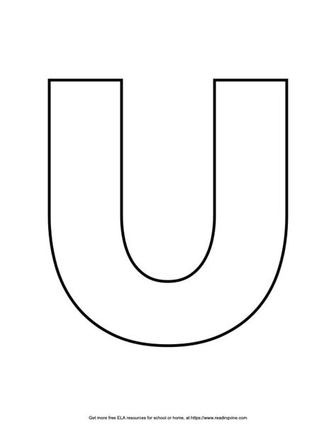 Straight Block Capital Letter U Image ReadingVine