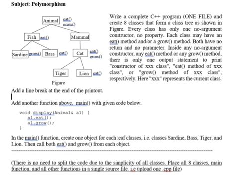 Solved Subject Polymorphism Write A Complete C Program
