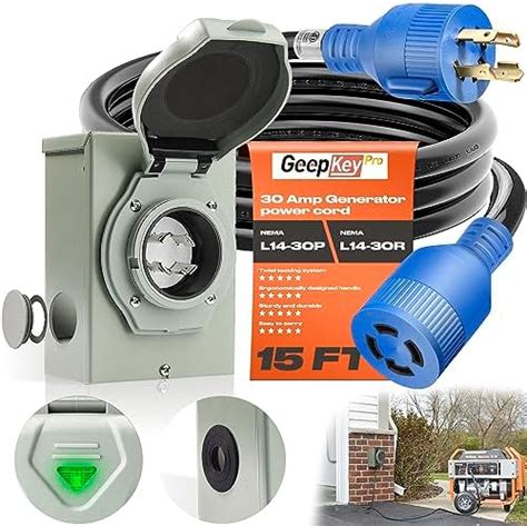 Generator Cord And Power Inlet Box Pre Drilled FT Generator Cords
