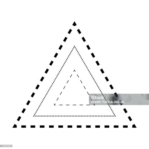 유치원 유치원 및 몬테소리 어린이 사전 작성 그리기 및 절단 연습 활동을위한 삼각형 모양의 파선 요소 추적 0명에 대한 스톡 벡터 아트 및 기타 이미지 Istock
