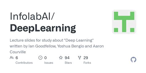 GitHub InfolabAI DeepLearning Lecture Slides For Study About Deep Learning Written By Ian