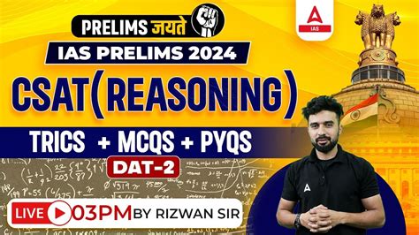 Csat Reasoning Pyqsmcqs Upsc Csat Reasoning Class 2024 By Rizwan Sir