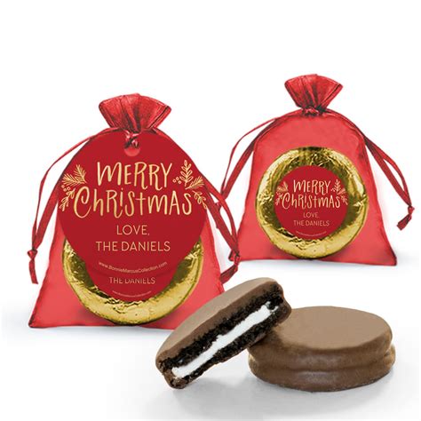 Personalized Bonnie Marcus Christmas Joyful Gold Milk Chocolate Covered