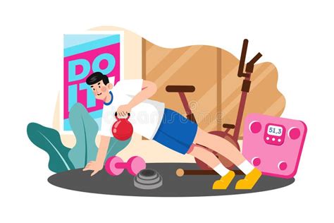 Kettlebell Exercises Stock Illustrations 467 Kettlebell Exercises
