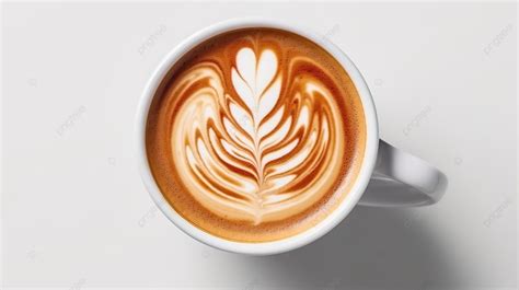 흰색 배경에 격리된 아름다운 평면도 텍스처 컵의 라떼 아트 라떼 모카 커피라떼 배경 일러스트 및 사진 무료 다운로드 Pngtree