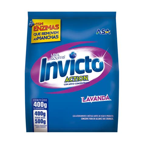 Detergente Em Pó Invicto Lavanda Sache 400g
