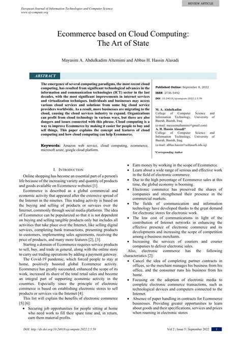 Pdf Ecommerce Based On Cloud Computing The Art Of State