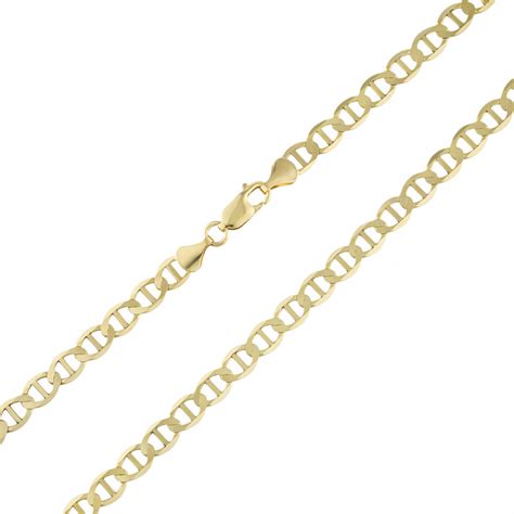 Puffed Gucci Link Chain Necklace 14k Yellow Gold