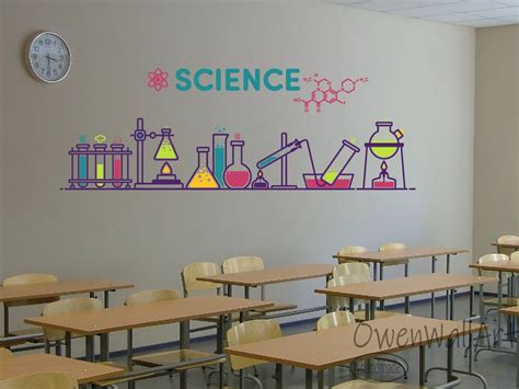 Colorful Science Wall Art Vinyl Decal Educational Wall Sticker For