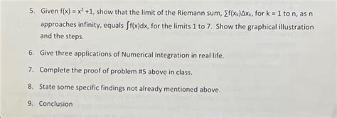 solved 5 given f x x2 1 show that the limit of the