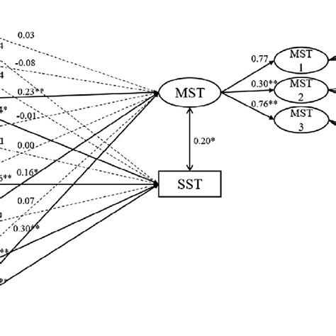 Standardized Path Coefficients And Factor Loadings For The Path Model