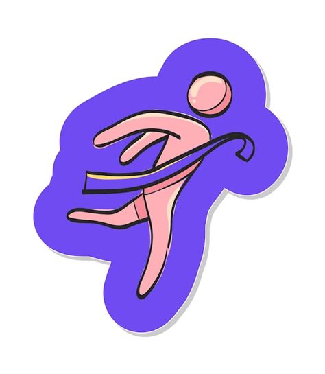 Icono de línea de meta dibujado a mano en la ilustración de vector de