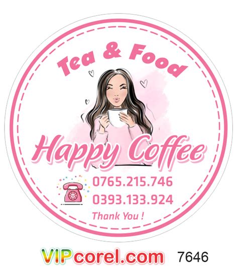 Tem Nhãn Tea And Food Happy Coffee File Corel Thư Viện