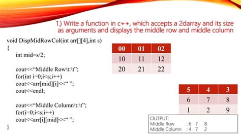 2 D Arraypart 2 2d Array Function Writing Get 100 Marks In