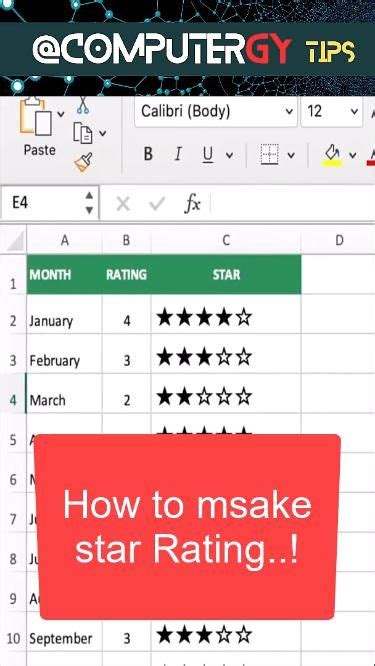 Excel Add Stars Rating Artofit