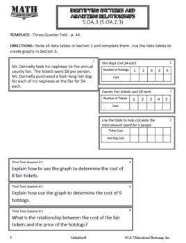 OA Identifying Patterns Relationships Journaling Foldable Activity