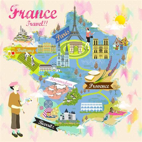 法国旅行地图 向量例证 插画 包括有 68370837