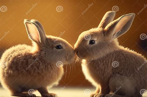 Two Cute Bunnies Kissing Stock Illustration Illustration Of Bunnies