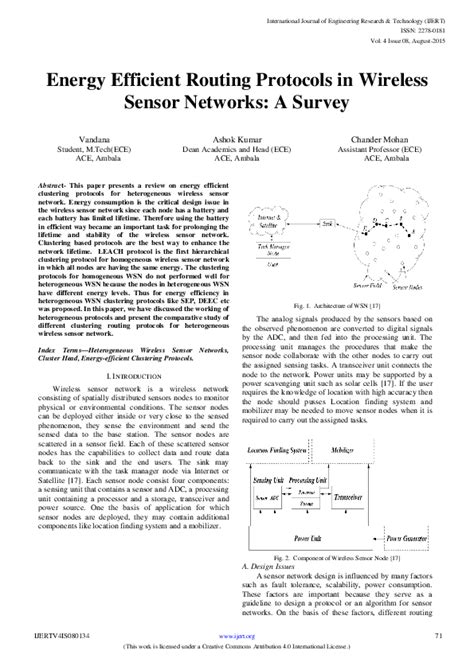 pdf ijert energy efficient routing protocols in wireless sensor