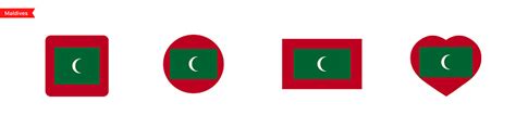 몰디브 국기 아이콘입니다 몰디브 국기 세트 기호 국가 상징 사각형 원 하트 모양 플래그 벡터 격리 0명에 대한 스톡 벡터 아트 및 기타 이미지 Istock