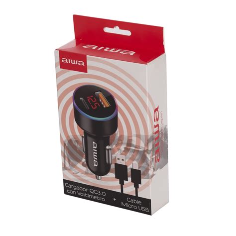 Cargador Con Voltimetro Y Cable Micro Usb