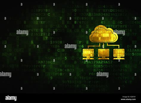 cloud networking concept cloud network on digital background stock