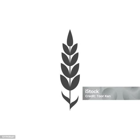 미니멀 한 밀 아이콘 간단한 보리 위트 쌀 로고 벡터 일러스트 흰색 배경에 격리 된 밀 벡터 농장 및 베이커리 기호 건강한 식생활에 대한 스톡 벡터 아트 및 기타 이미지