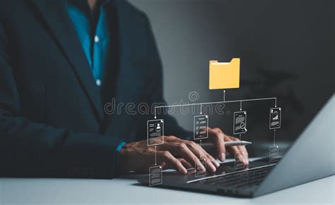Dms Document Management System Concept Businessman Using Computer To Manage Document Files In