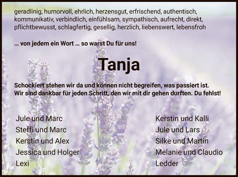 Traueranzeigen Von Tanja Hupfeld Trauer HNA De