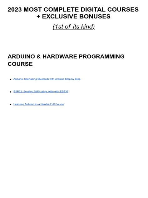 Arduino And Hardware Programming Course Pdf Arduino And Hardware Programming Course Pdf