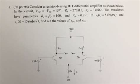 Solved 1 30 Points Consider A Resistor Biasing BJT Chegg