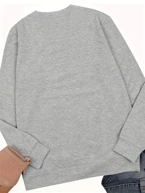 Christmas Tree Letter Print Sweatshirt Casual Long Sleeve Temu Portugal