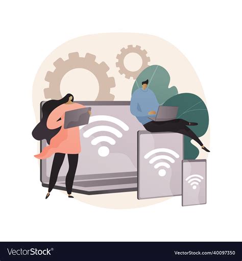 Wireless Device Connection Abstract Concept Vector Image