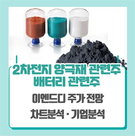 2차전지 양극재 관련주 배터리 관련주 환경주 이엔드디 주가 차트분석 네이버 블로그