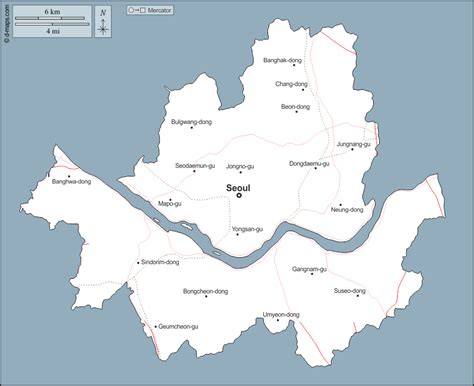 ソウル特別市 d maps 無料地図 無料の空の地図 無料のアウトラインマップ 無料のベースマップ 輪郭 主要都市