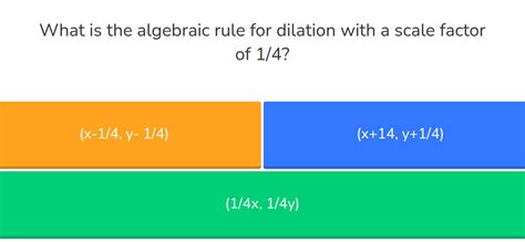 What Is The Algebraic Rule For Dilation With A Scale Factor Of 14 Filo