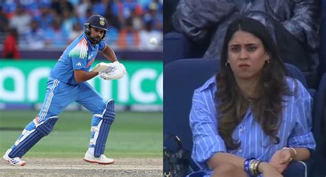Video Rohit Sharmas Wife Ritika Sajdeh Wears Worried Look As Team