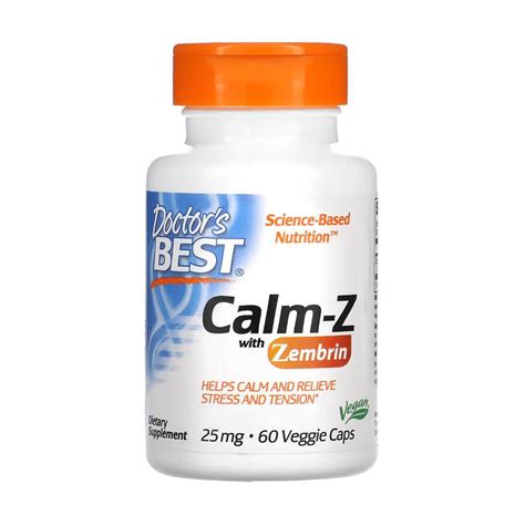 Успокаивающий комплекс Doctor's Best Calm-Z With Zembrin 25 мг, 60 ...