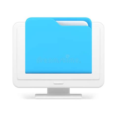 Cyberspace Document File Folder Storage Database Archive Management Computer Monitor 3d Icon