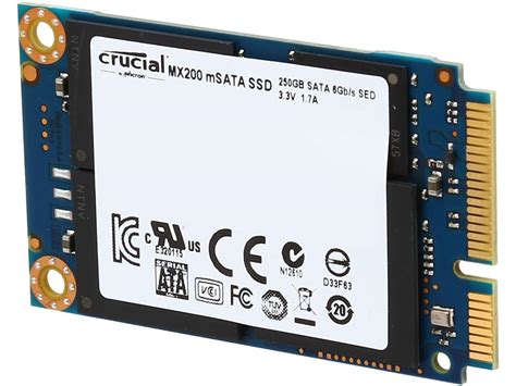 Crucial MX200 MSATA 250GB SATA 6Gbps SATA III Micron 16nm MLC NAND