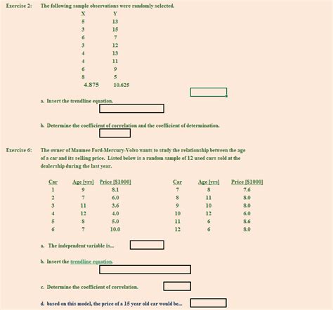 Solved A Insert The Trendline Equation B Determine The