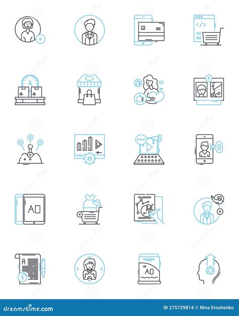 Advertising Strategy Linear Icons Set Segmentation Positioning Differentiation