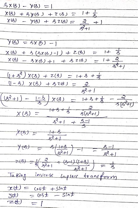 [solved] solve the following systems of odes using laplace transform