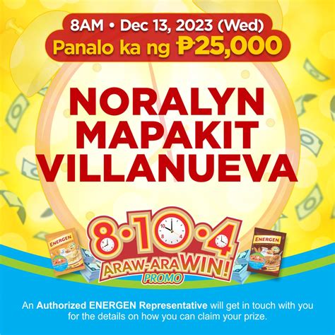 Congratulations Noralyn Mapakit Energen Philippines