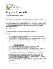 CreatingASolubilityCurve Pdf Physical Science B Creating A Solubility Curve 30 Points A