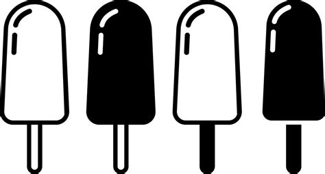 Ice Cream Vector Icon Set Waffle Cone Illustration Sign Collection
