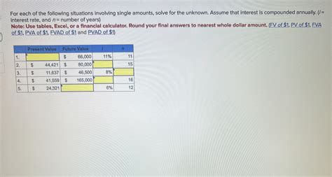 Solved For Each Of The Following Situations Involving Single