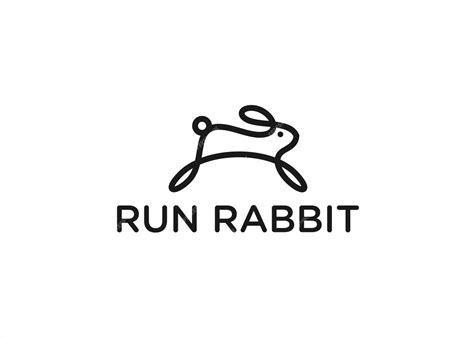 Premium Vector Running Rabbit Logo Design Vector Illustration
