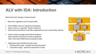ALV With Integrated Data Access PPTX Databases Computer Software And Applications