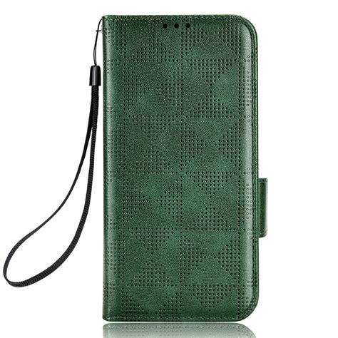 For Xiaomi Redmi Note 10 5G 10T 5G Symmetrical Triangle Leather Phone Case Green Alexnld Com